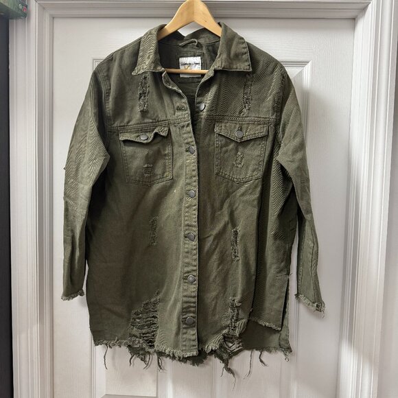 Highway Jeans | Jackets & Coats | Highway Jeans Denim Distressed Olive ...